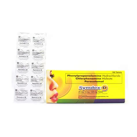 Symdex D 1 Box X 100 Tabs Phenylpropanolamine Chlorphenamine