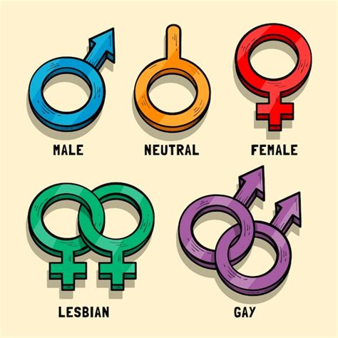 Colección De Símbolos Lgbt Del Mes Del Orgullo Dibujados A Mano