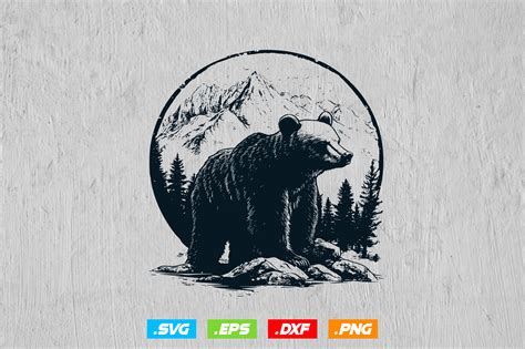 Grizzly Bear Svg Mountain Bear Svg File Graphic By The Crazy Panda