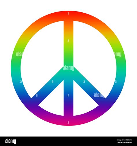 Rainbow Peace Sign Clip Art