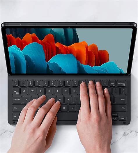 Galaxy Tab S8 S7 Book Cover Keyboard Slim Black Mobile Accessories