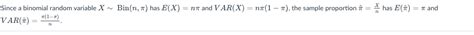 solved since a binomial random variable x∼bin n π has