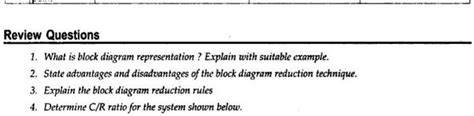 SOLVED Review Questions What Is Block Diagram Representation Explain