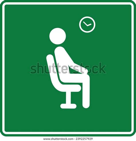 Waiting Symbol Waiting Area Sign Green Stock Vector Royalty Free