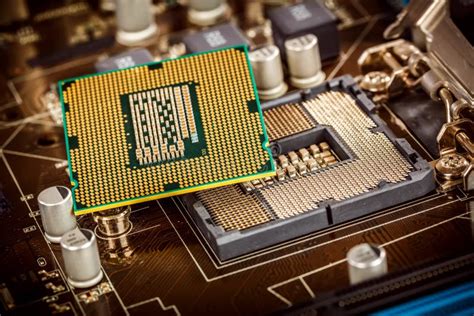 Modern Processor And Motherboard Stock Image Image Of Chip Processors