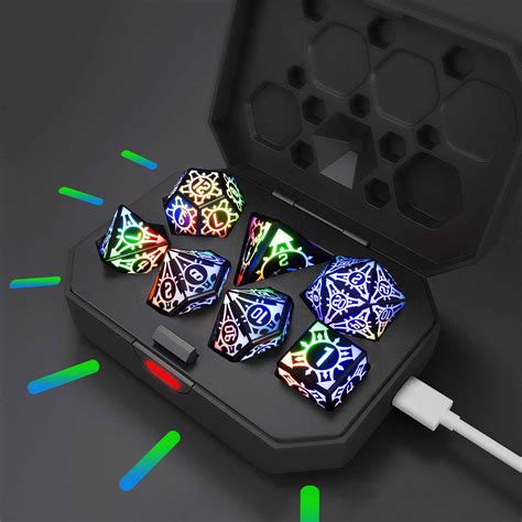 Colored Light Led Dice Set For Tabletop Mtg Pathfinder Role Playing