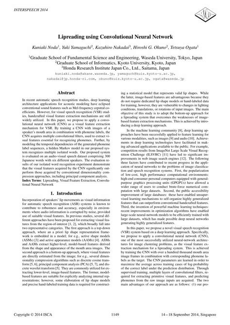 (PDF) Lipreading using Convolutional Neural Network...Index Terms: Lipreading, Visual Feature ...