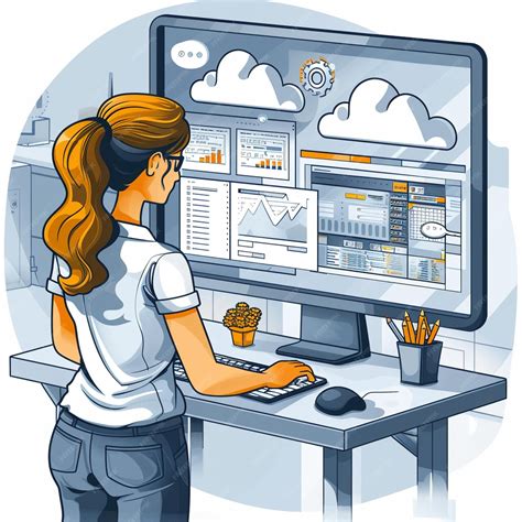 Quantitative Analyst Devops Engineer Illustration Premium Ai