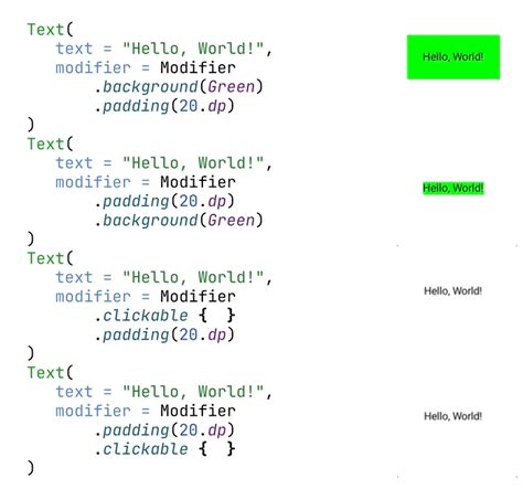 In Jetpack Compose The Behavior Of Modifierpadding Depends On Its