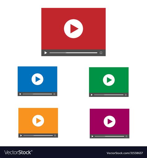 isolated computer screen with play button vector image