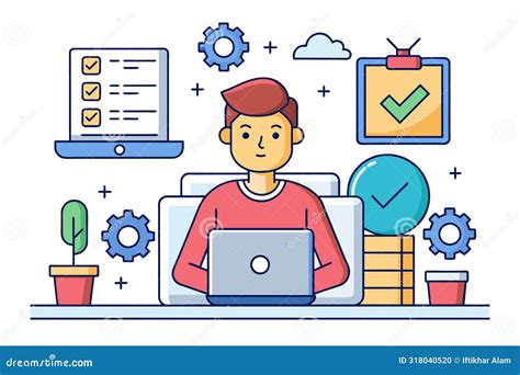 A Man Sitting In Front Of A Laptop Computer Focusing Intently On Work Or Tasks On The Screen