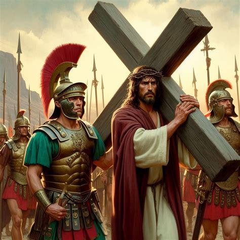 Jesus And The Cross Soldiers Guarding Jesus Tomb