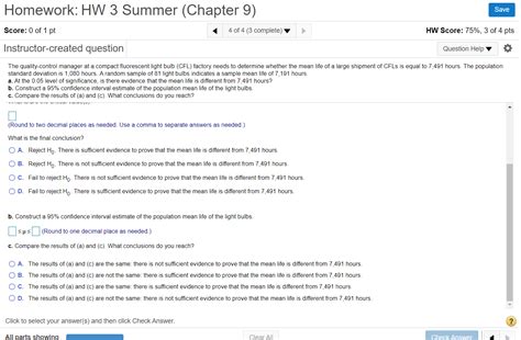 Solved Homework Hw 3 Summer Chapter 9 Save Score 0 Of 1