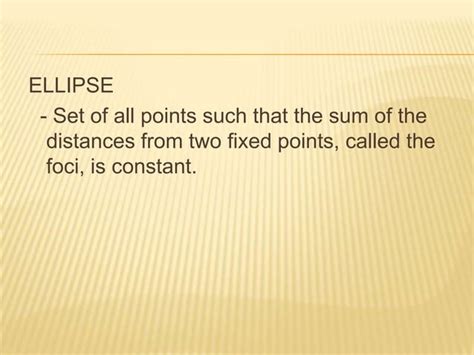 Ellipse Advanced Algebra Pptx