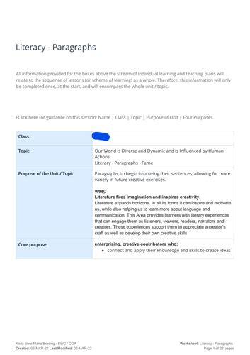 Ks2 Paragraphs Teaching Resources