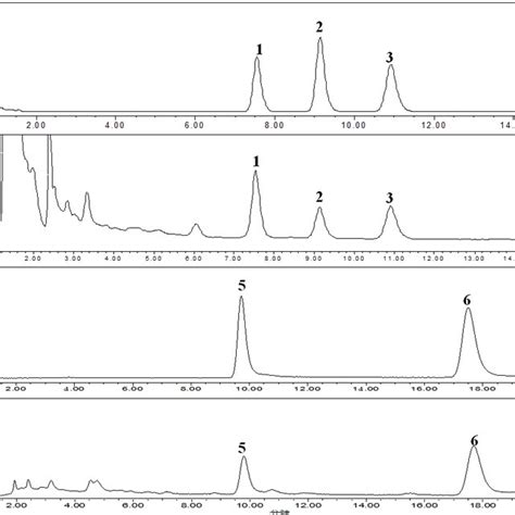 HPLC ELSD Chromatograms Of A Mixture Of Terpene Lactones Standards A