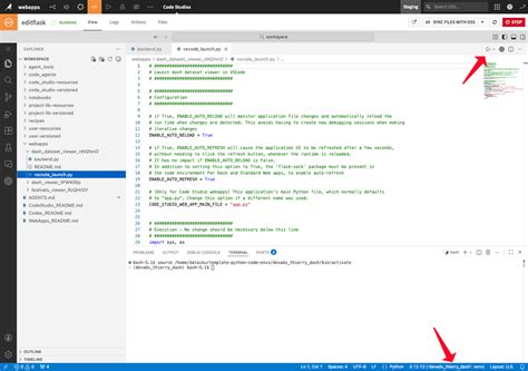 Editing And Debugging Webapp In A Code Studio Dataiku Developer Guide