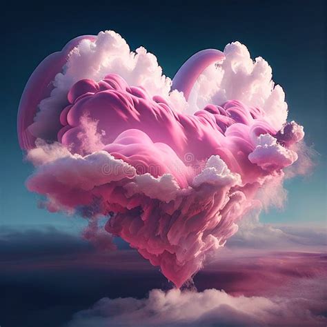 Pink Heart Cloud Love Cloud In The Sky Ai Generated Love Background
