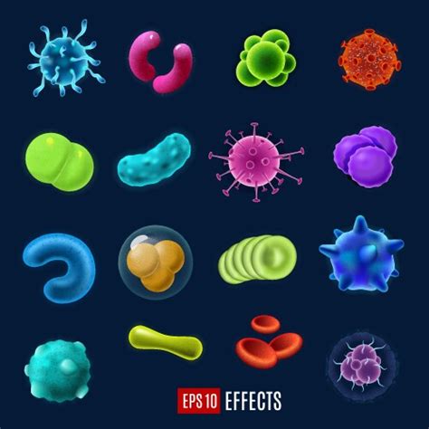 Bacteria And Viruses Colored Background Royalty Free Vector