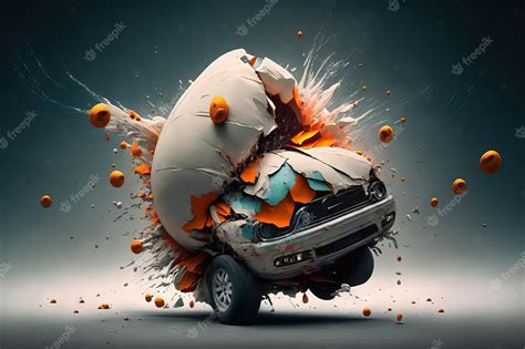 Premium Photo When A Car Accident Occurred An Airbag Exploded