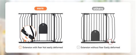 Amazon COMOMY Baby Gate With Adjustable Cat Door Extra Wide Metal Cat Gate For
