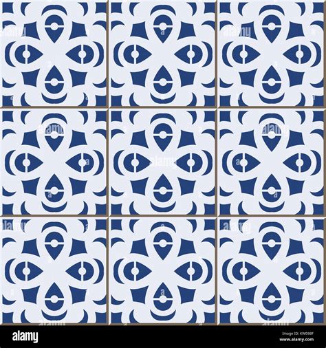 Ceramic Tile Pattern Of Water Drop Curve Cross Geometry Stock Vector Image Art Alamy