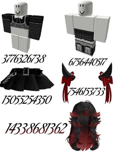 Red Black Outfit Codes♡ Стиль эмо Эмо одежда Розовые майки