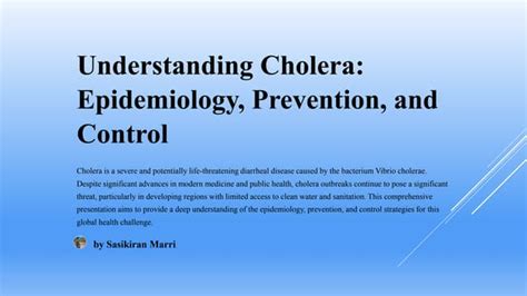Understanding Cholera Epidemiology Prevention And Controlpdf Infectious Diseases