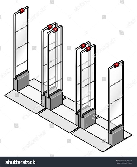 Anti Theft Sensor Gates Commonly Installed In Shopsstores Three Gates