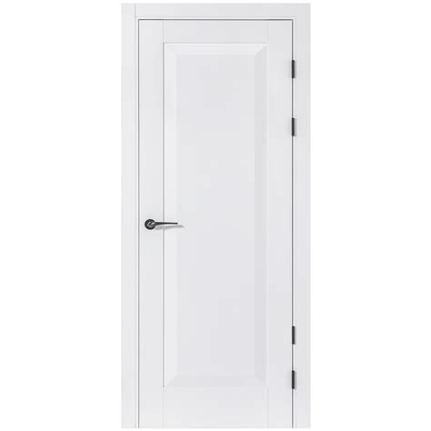 Дверь межкомнатная глухая Альпика 80x230 см ПЭТ цвет белый с замком и ...