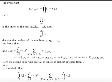 Solved 1. Let X be a finite set, and let A, B and A1, A2, | Chegg.com