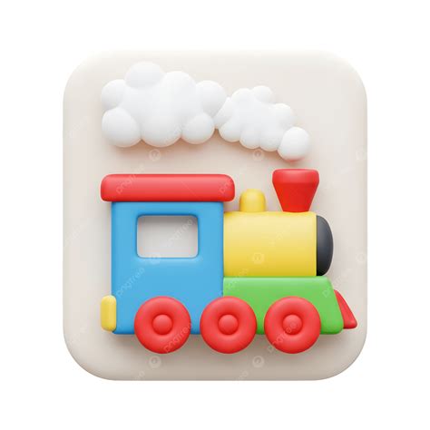 Cartoon 3d Toy Train Toy Train Multicolored Train Cartoon Style Png