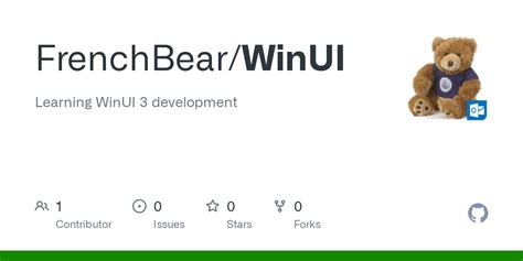 github frenchbear winui learning winui 3 development
