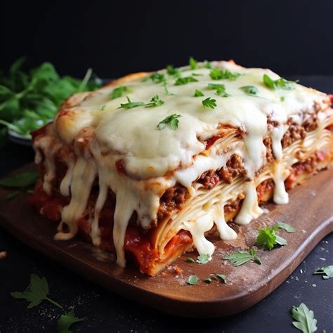 Pâtes Italiennes En Couches De Lasagne Avec Fromage Viande Légumes Et