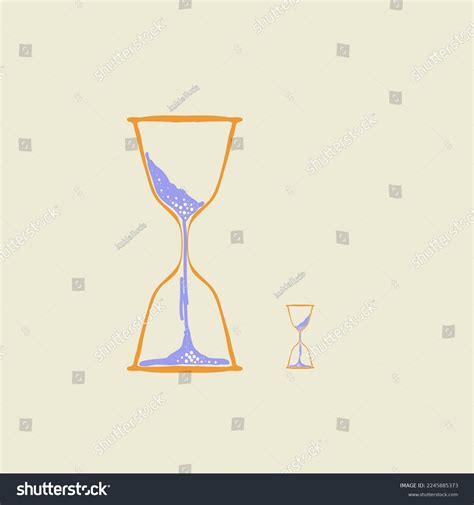 Stylized Colored Hourglasses Hand Drawn Stock Illustration 2245885373