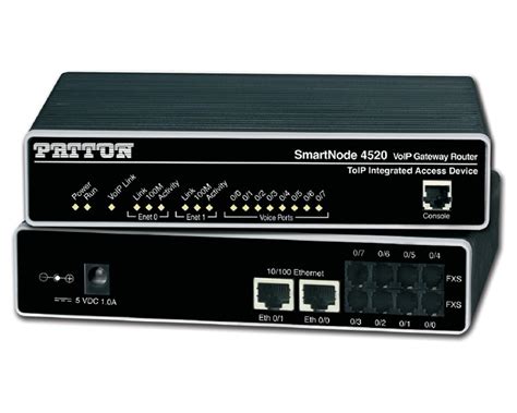 Patton SmartNode SN4524/JO/EUI 4 FXO VoIP 2x10/100baseT, H.323 and SIP, External UI Power