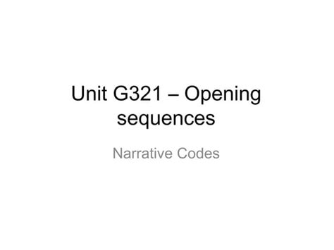 Narrative Codes Ppt