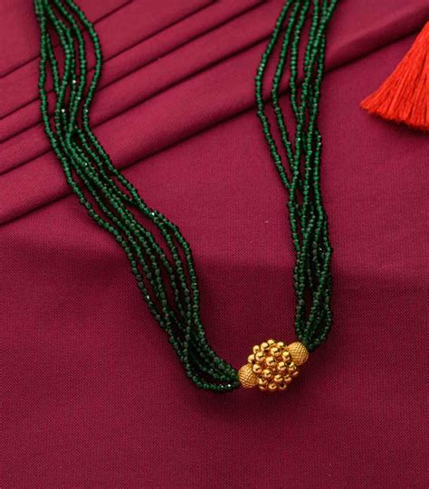 Necklace Buy Green Beads Radiant Gold Pendant Necklace Onlinepng P