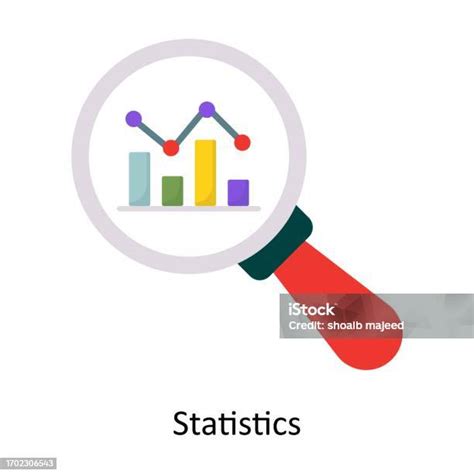 Vektor Statistik Ilustrasi Desain Ikon Datar Simbol Pada Latar Belakang