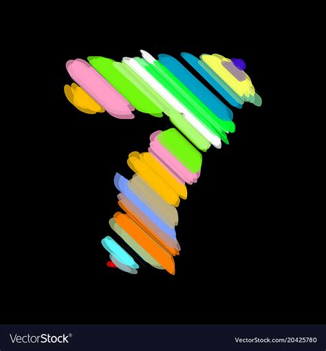 Abstract Colorful Number 7 Royalty Free Vector Image