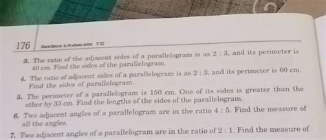 3 The Ratio Of The Adjacent Sides Of A Parallelogram Is As 2 3 And Its