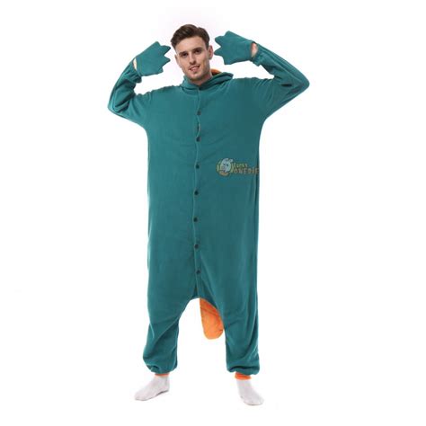 Perry The Platypus Onesie Adult Halloween Costumes Green