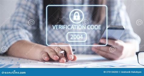 Human Using Smartphone Identity Verification Code Cyber Security Stock Image Image Of Phone