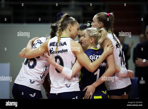 Istanbul Turkey January 09 2022 Fenerbahce Players Celebrating