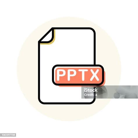 Pptx 파일 형식 확장 컬러 라인 아이콘 0명에 대한 스톡 벡터 아트 및 기타 이미지 0명 디자인 문서 Istock