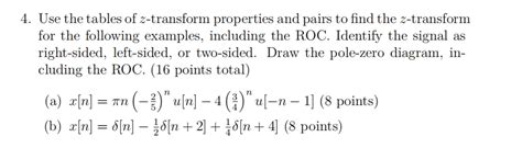 Solved Use The Tables Of Z Transform Properties And Pairs To