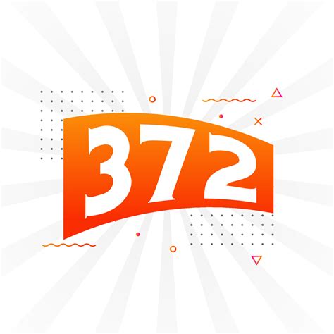 372 number vector font alphabet. Number 372 with decorative element ...