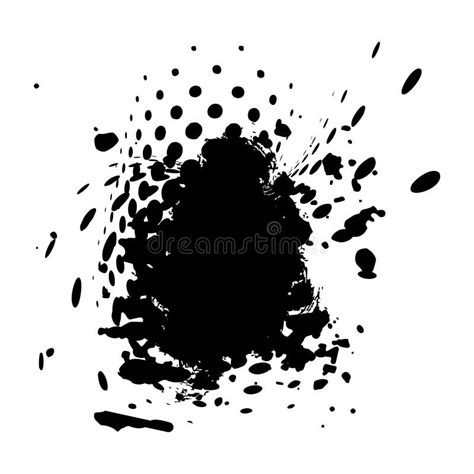 A Black Ink Spot With A Black Dot On It Stock Illustration