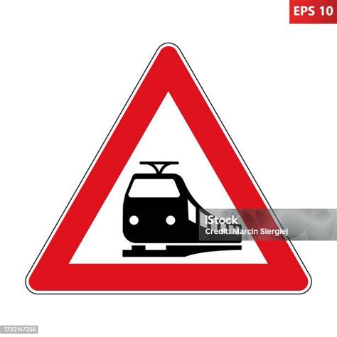 Railway Train Level Crossing Road Sign向量圖形及更多三角形圖片 三角形 交通 交通標誌 Istock