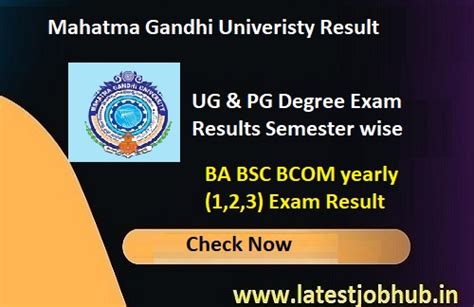 MG University Result 2023 24 UG PG Exam Results Link Out